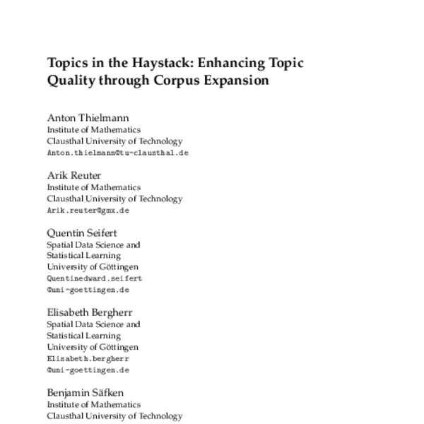 Topics in the Haystack: Enhancing Topic Quality through Corpus ...