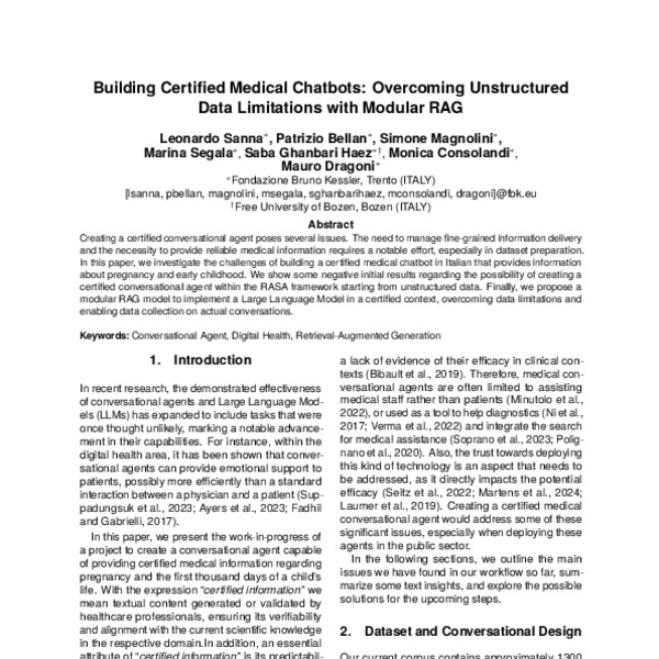 Building Certified Medical Chatbots: Overcoming Unstructured Data ...