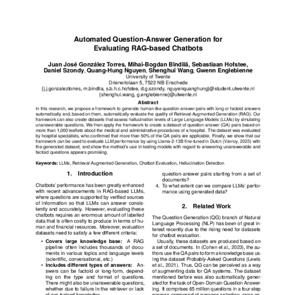 Automated Question-Answer Generation for Evaluating RAG-based Chatbots - ACL Anthology