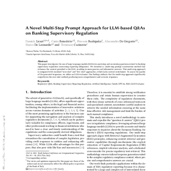 A Novel Multi-Step Prompt Approach for LLM-based Q&As on Banking ...