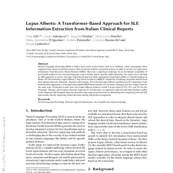 Lupus Alberto: A Transformer-Based Approach for SLE Information ...