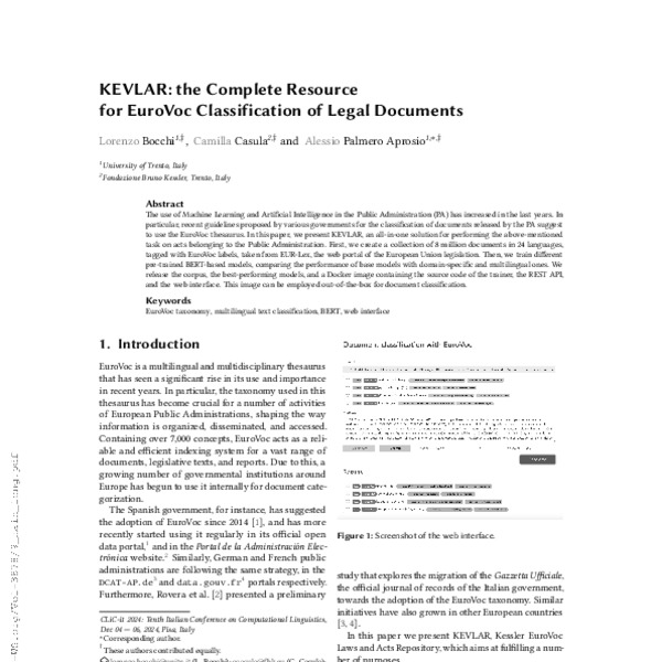 KEVLAR: The Complete Resource for EuroVoc Classification of Legal ...
