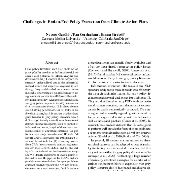 Challenges in End-to-End Policy Extraction from Climate Action Plans ...