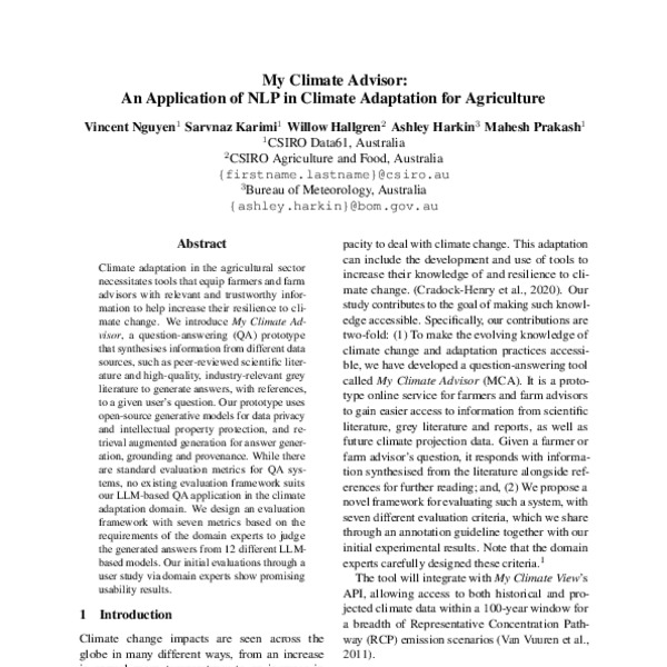 My Climate Advisor: An Application of NLP in Climate Adaptation for ...