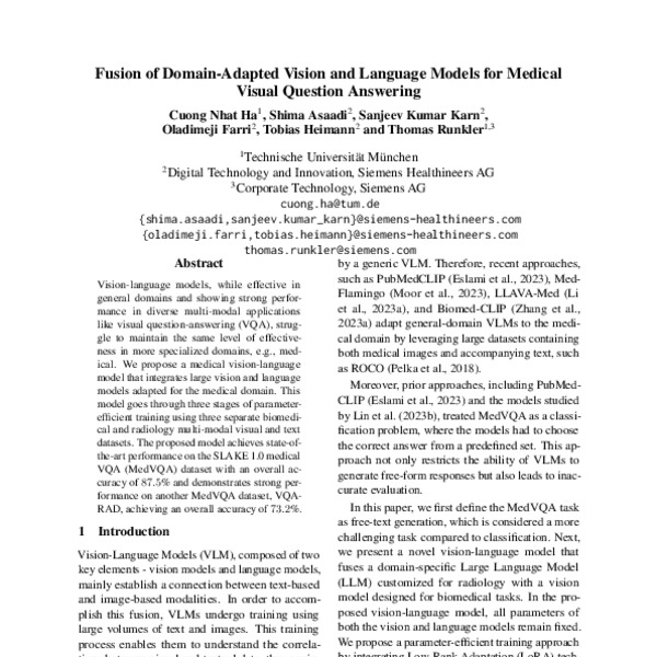 Fusion of Domain-Adapted Vision and Language Models for Medical Visual ...