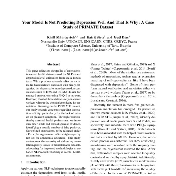Your Model Is Not Predicting Depression Well And That Is Why: A Case ...