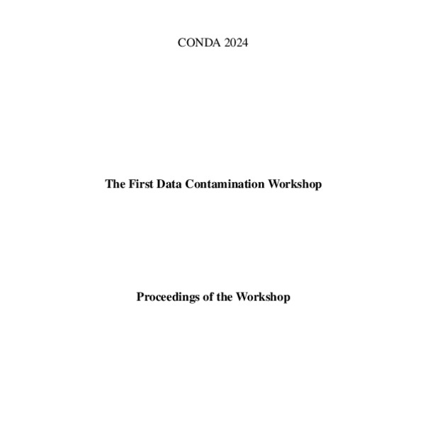 Proceedings of the 1st Workshop on Data Contamination (CONDA) - ACL ...