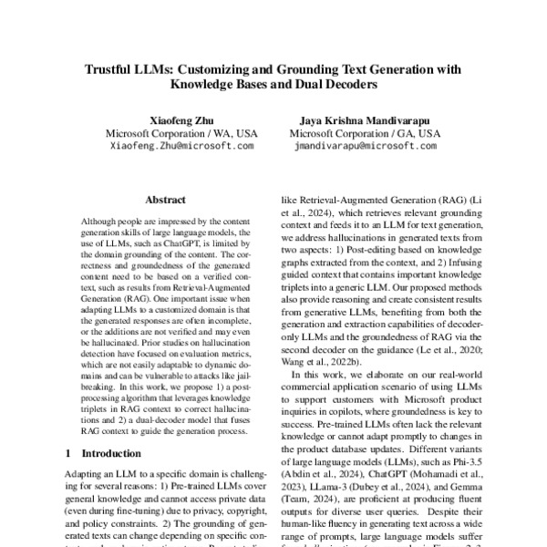 Trustful LLMs: Customizing and Grounding Text Generation with knowledge bases and Dual Decoders ...