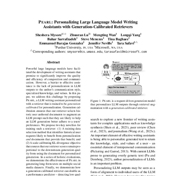 Pearl: Personalizing Large Language Model Writing Assistants with ...