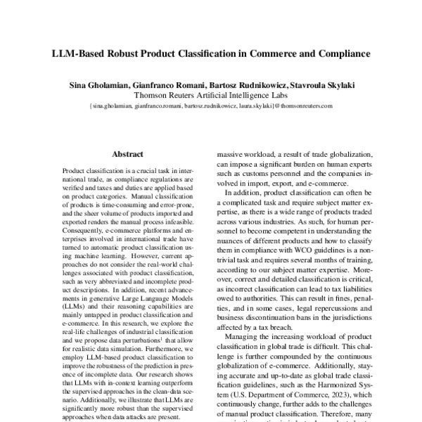 LLM-Based Robust Product Classification in Commerce and Compliance ...