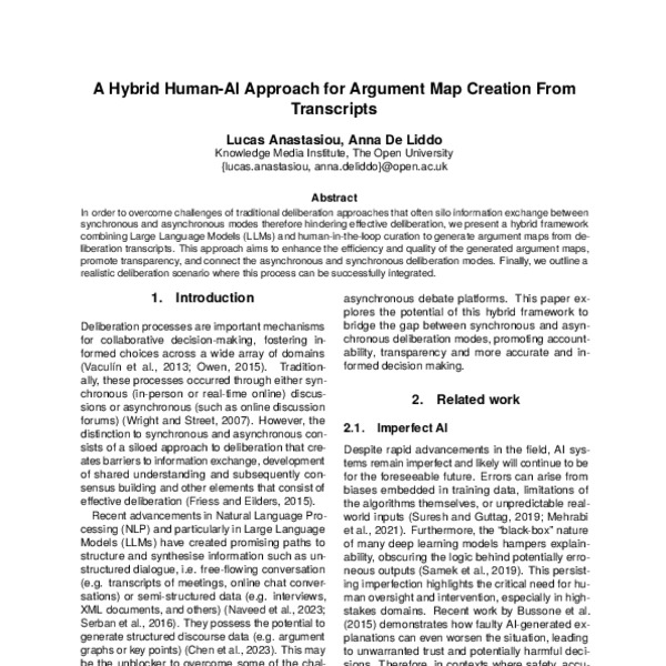 A Hybrid Human-AI Approach for Argument Map Creation From Transcripts ...