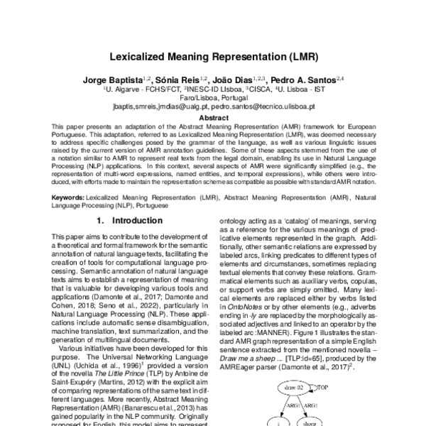Lexicalized Meaning Representation (LMR) - ACL Anthology
