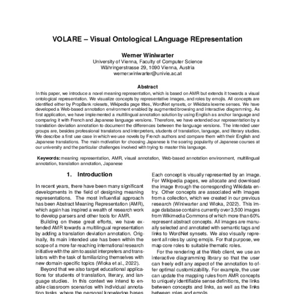 VOLARE - Visual Ontological LAnguage REpresentation - ACL Anthology
