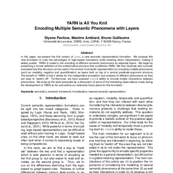 YARN is All You Knit: Encoding Multiple Semantic Phenomena with Layers ...