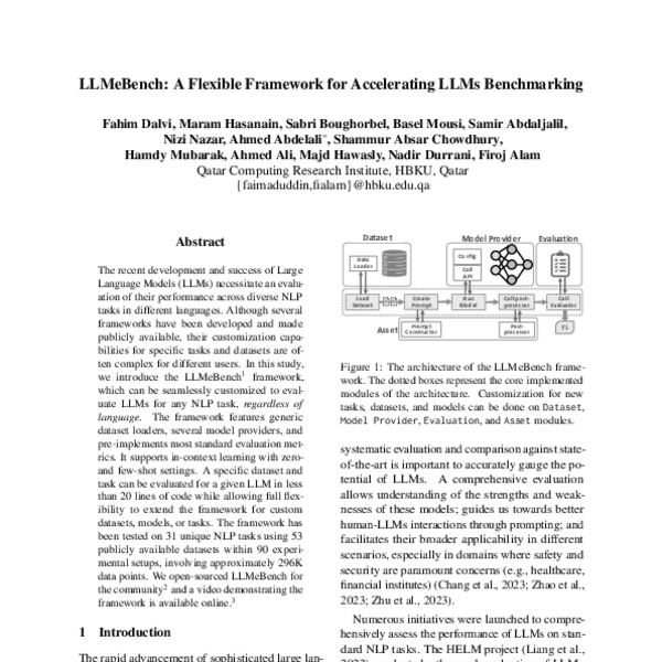 Llmebench A Flexible Framework For Accelerating Llms Benchmarking Acl Anthology