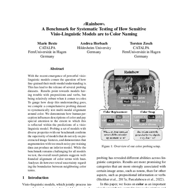 Rainbow - A Benchmark for Systematic Testing of How Sensitive Visio ...