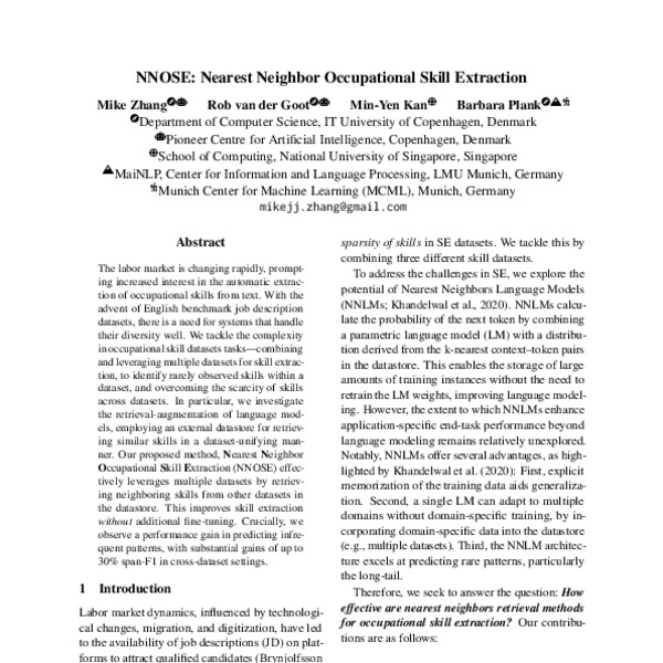 NNOSE: Nearest Neighbor Occupational Skill Extraction - ACL Anthology