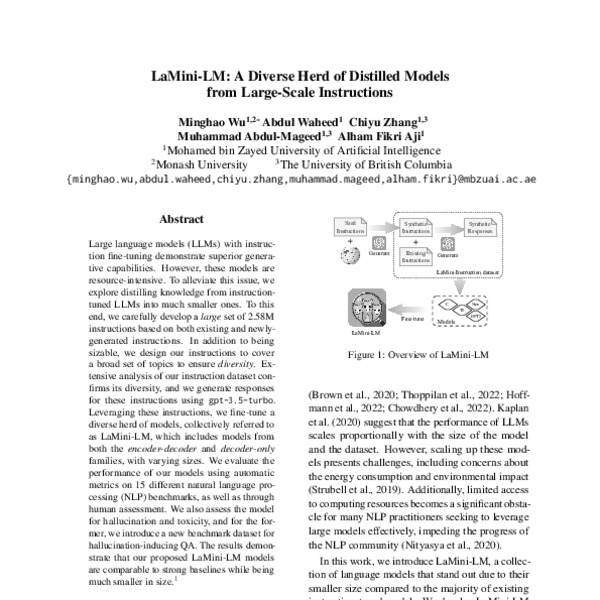 LaMini-LM: A Diverse Herd of Distilled Models from Large-Scale ...