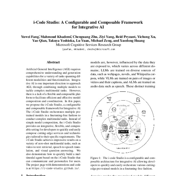 i-Code Studio: A Configurable and Composable Framework for Integrative AI - ACL Anthology