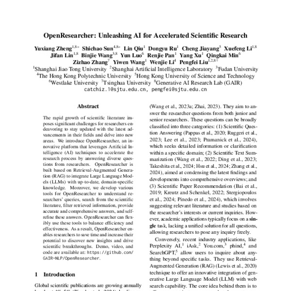OpenResearcher: Unleashing AI for Accelerated Scientific Research - ACL ...