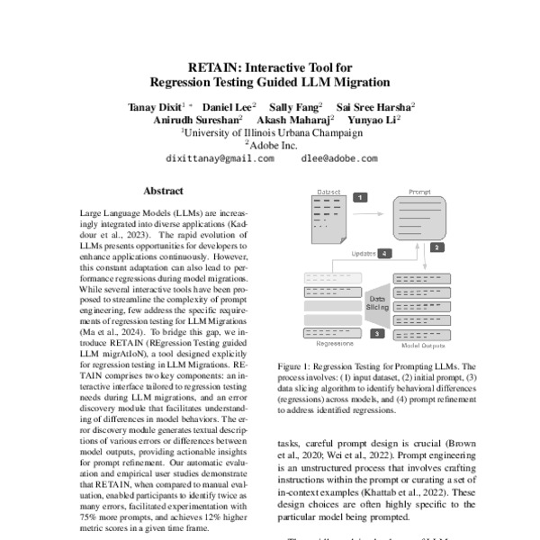 RETAIN: Interactive Tool for Regression Testing Guided LLM Migration ...