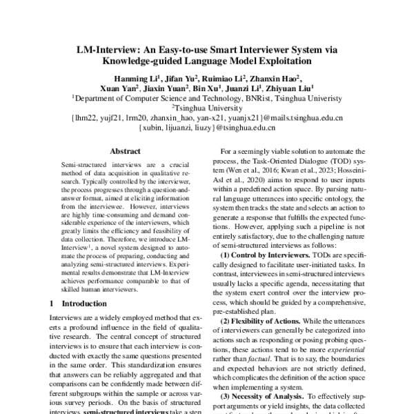 LM-Interview: An Easy-to-use Smart Interviewer System via Knowledge-guided Language Model ...