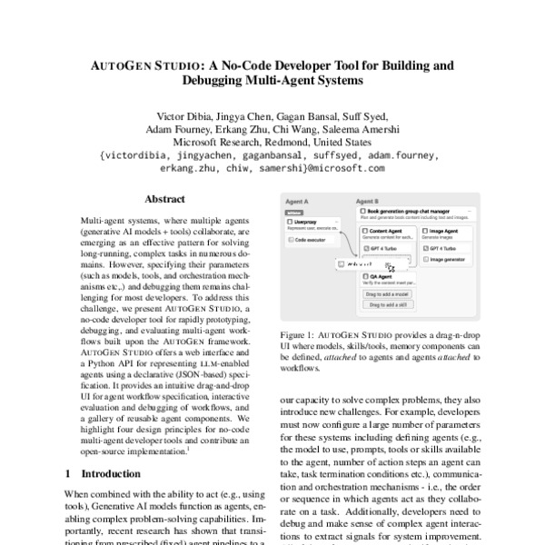 AUTOGEN STUDIO: A No-Code Developer Tool for Building and Debugging Multi-Agent Systems - ACL ...