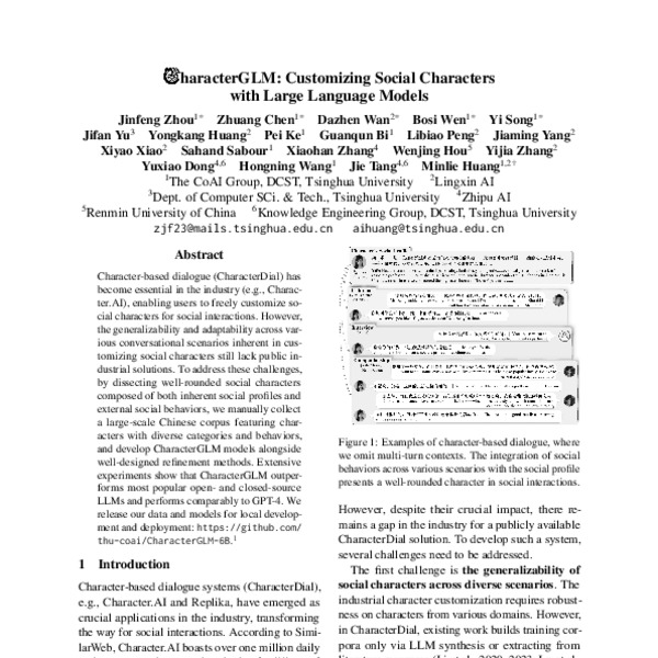 CharacterGLM: Customizing Social Characters with Large Language Models - ACL Anthology