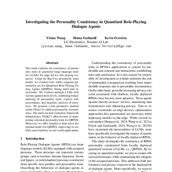 Investigating the Personality Consistency in Quantized Role-Playing ...