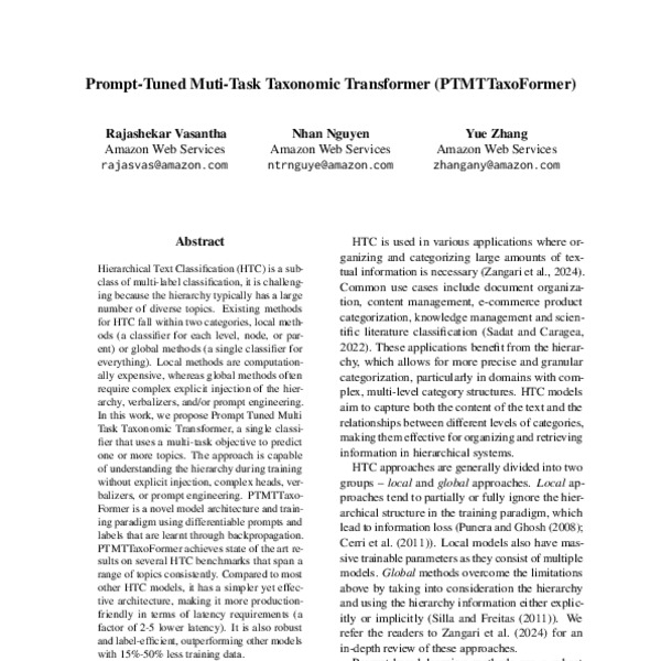 Prompt-Tuned Muti-Task Taxonomic Transformer (PTMTTaxoFormer) - ACL ...