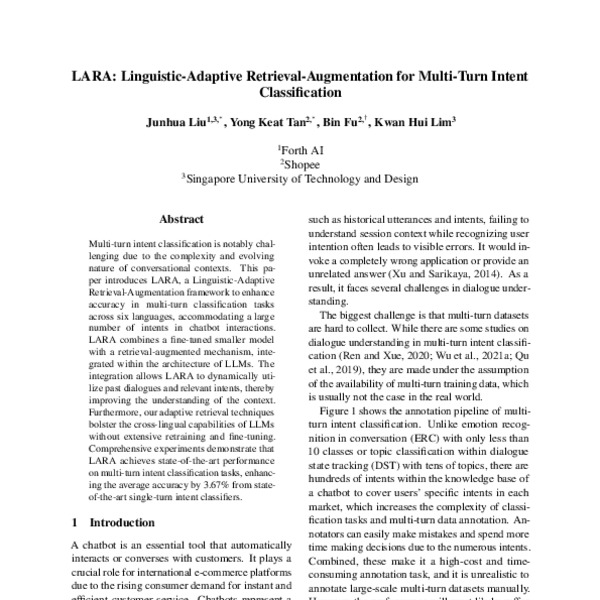 Lara Linguistic Adaptive Retrieval Augmentation For Multi Turn Intent Classification Acl