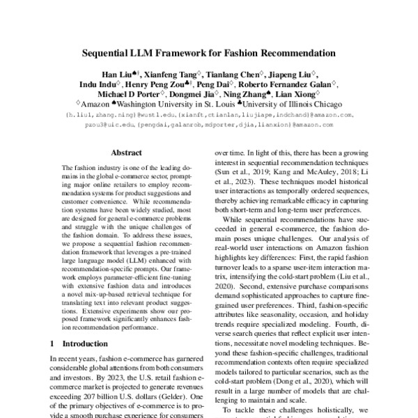 Sequential LLM Framework for Fashion Recommendation - ACL Anthology