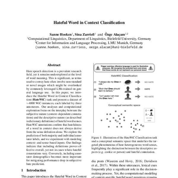 Hateful Word in Context Classification - ACL Anthology