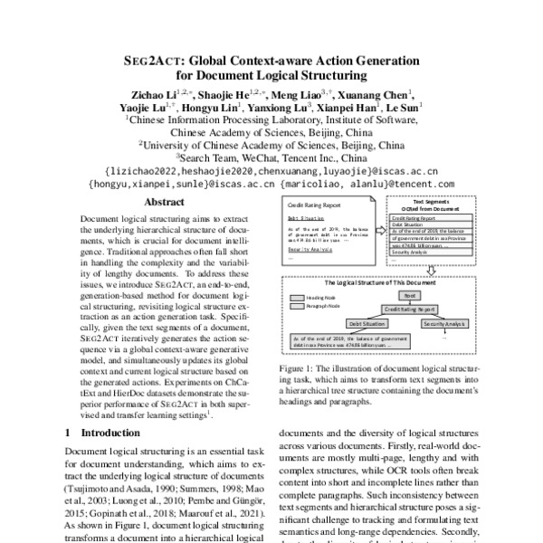 Seg2Act: Global Context-aware Action Generation for Document Logical Structuring - ACL Anthology