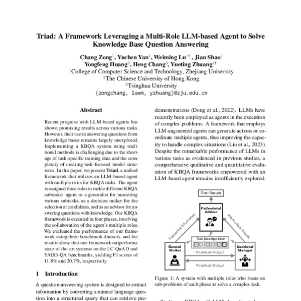 Triad: A Framework Leveraging a Multi-Role LLM-based Agent to Solve ...