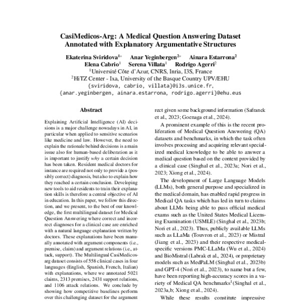CasiMedicos-Arg: A Medical Question Answering Dataset Annotated with ...