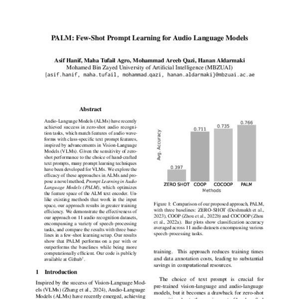 PALM: Few-Shot Prompt Learning for Audio Language Models - ACL Anthology