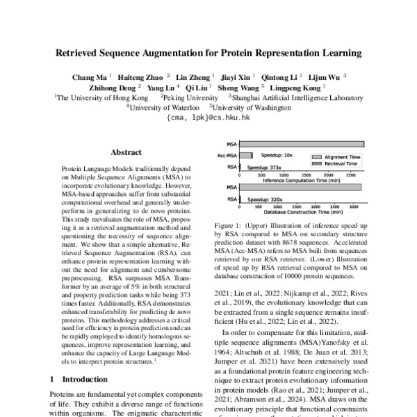Retrieved Sequence Augmentation for Protein Representation Learning - ACL Anthology