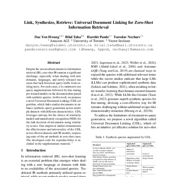 Link, Synthesize, Retrieve: Universal Document Linking for Zero-Shot Information Retrieval - ACL ...