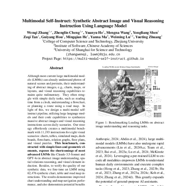 Multimodal Self-Instruct: Synthetic Abstract Image and Visual Reasoning Instruction Using ...