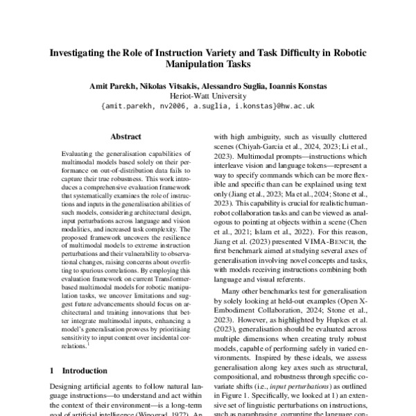 Investigating the Role of Instruction Variety and Task Difficulty in Robotic Manipulation Tasks ...