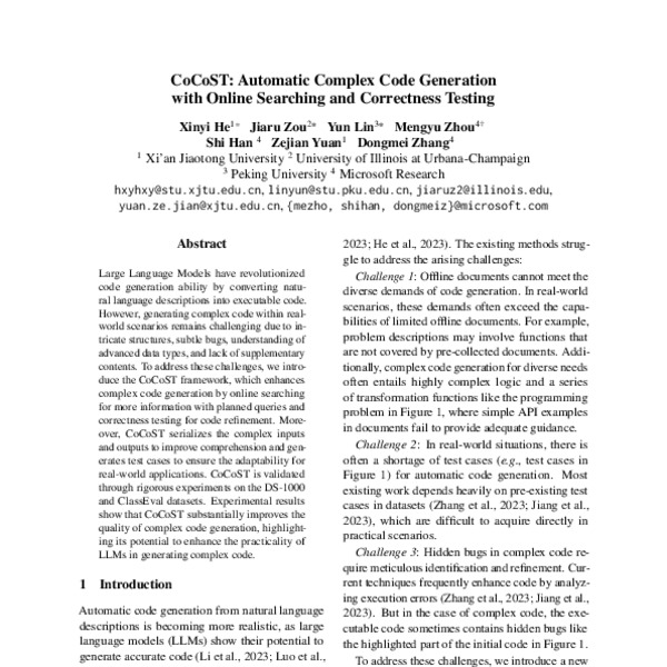 CoCoST: Automatic Complex Code Generation with Online Searching and ...