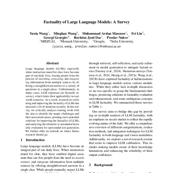 Factuality of Large Language Models: A Survey - ACL Anthology