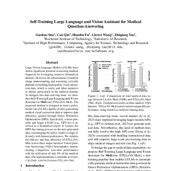 Self-Training Large Language and Vision Assistant for Medical Question Answering - ACL Anthology