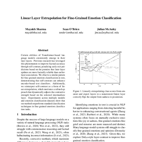 Linear Layer Extrapolation For Fine Grained Emotion Classification