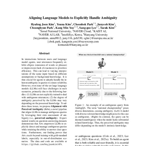 Aligning Language Models To Explicitly Handle Ambiguity Acl Anthology