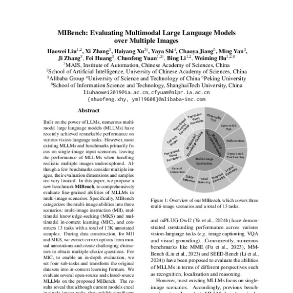 Mibench Evaluating Multimodal Large Language Models Over Multiple Images Acl Anthology