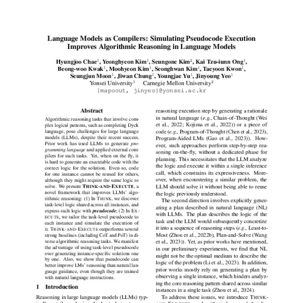 Language Models as Compilers: Simulating Pseudocode Execution Improves Algorithmic Reasoning in ...