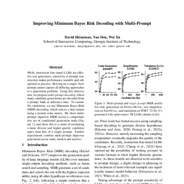Improving Minimum Bayes Risk Decoding with Multi-Prompt - ACL Anthology