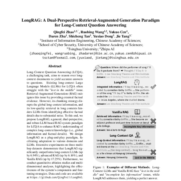 LongRAG: A Dual-Perspective Retrieval-Augmented Generation Paradigm for Long-Context Question ...